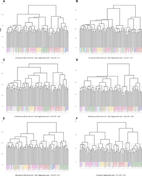 Dendrograms Of Agglomerative Hierarchical Clustering Of The Six Feature Download Scientific