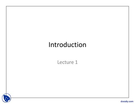 Introduction I Control And Instrumentation Lecture Slides Docsity
