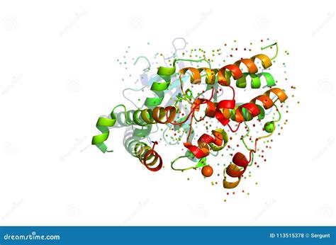 3d Model Of A Protein Molecule Royalty Free Stock Image 162986392