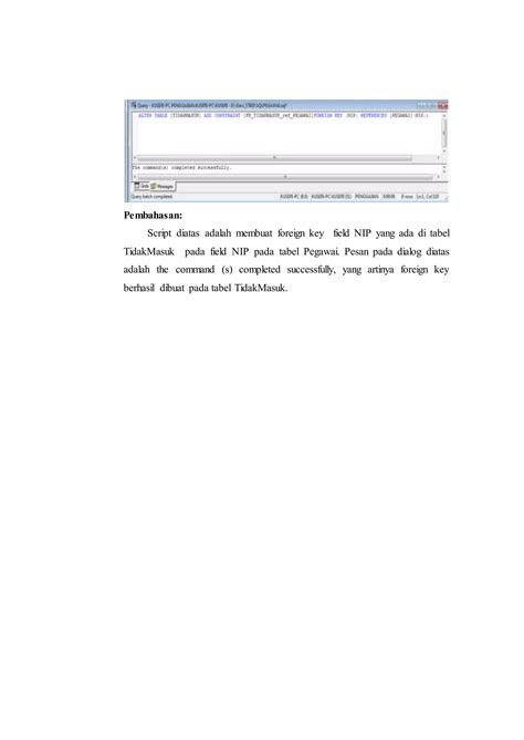 Laporan Praktikum Modul 2 Membuat Table Primary Keyforeign Key Menggunakan Transcact Sql Docx