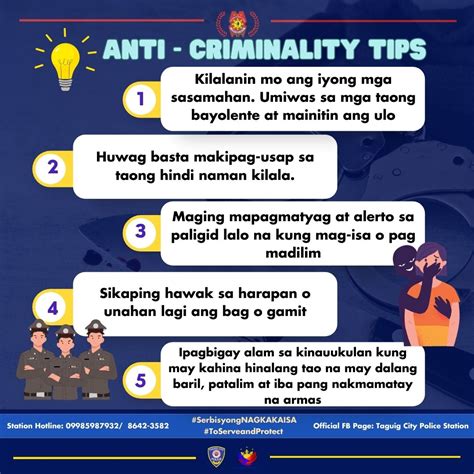 Anti Criminality Safety Tips Taguig City Police Station Facebook