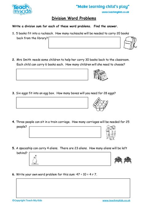 Free Division Word Problem Worksheets Ncejomunicipaldechinu