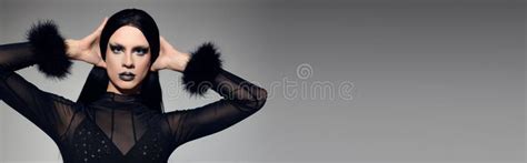 A Fashionable Gender Fluid Person Showcases Stock Image Image Of