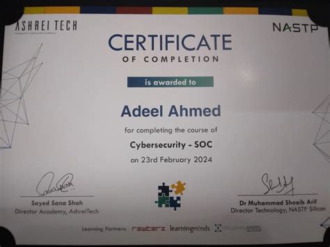 Adeel Ahmed On Linkedin Cybersecurity Soc Certification Ashreitech Qradar Wireshark Wazuh…