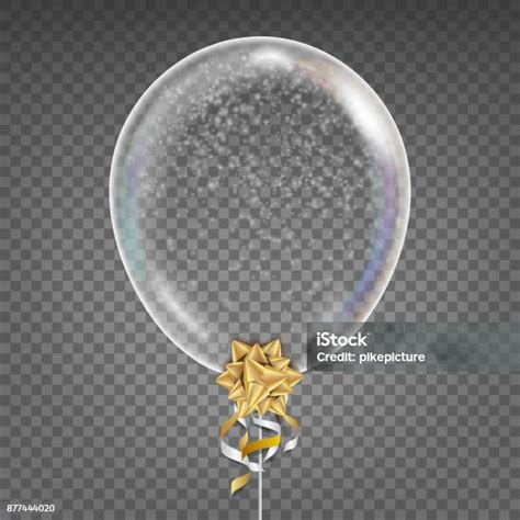 투명 한 풍선 벡터입니다 눈송이입니다 금 활입니다 공중에 빛나는 깨끗 한 발 롱 축제 생일 파티 장식 디자인 휴일 고립 된 그림 고무에 대한 스톡 벡터 아트 및 기타 이미지