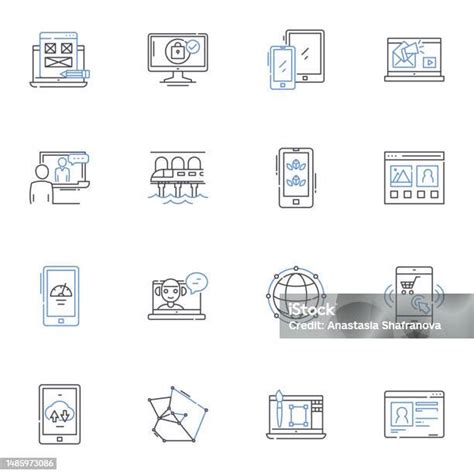 기계 지능 라인 아이콘 컬렉션입니다 자동화 정밀도 혁신 학습 최적화 통합 효율성 벡터 및 선형 그림 지능 알고리즘 신경 개요