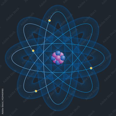 Beryllium Atom Model Science And Chemical Concept Stock Vector Adobe