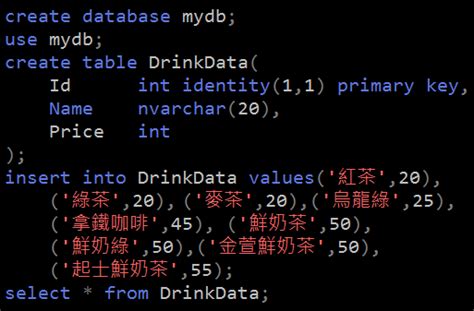 C Sql Server 將資料表換成物件