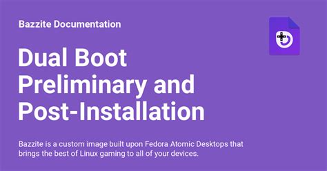 Dual Boot Preliminary And Post Installation Setup Guide Bazzite Documentation