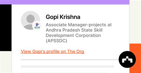 gopi krishna associate manager projects at andhra pradesh state skill development corporation