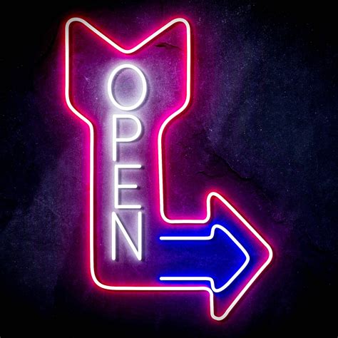 Neon Open Arrow Sign