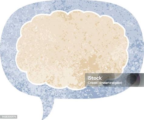그런 지 고민 복고풍 질감 스타일의 연설 거품이 있는 만화 구름 구름에 대한 스톡 벡터 아트 및 기타 이미지 구름 귀여운 그런지 이미지 기법 Istock
