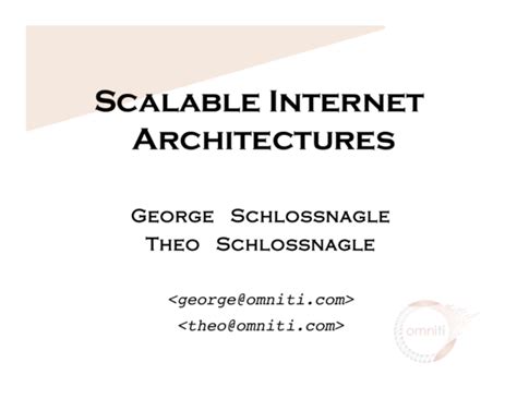 Pdf Scalable Internet Architectures