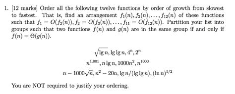 Solved Marks Order All The Following Twelve Chegg Com