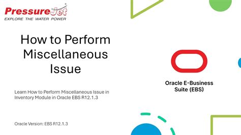 How To Perform Miscellaneous Issue Oracle Ebs R12 Youtube