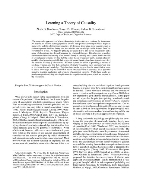 Pdf Learning A Theory Of Causality