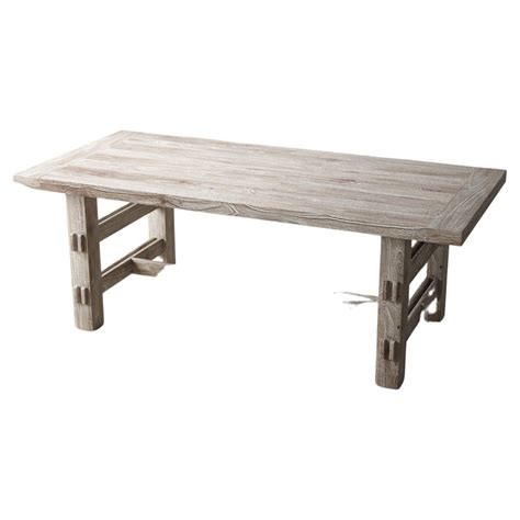 Solid 2 Teak Modern Rustic Dining Table In Sandblasted Sun Bleached Finish For Sale At 1stdibs