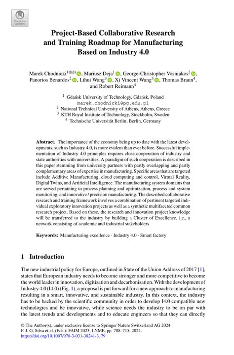 Pdf Project Based Collaborative Research And Training Roadmap For