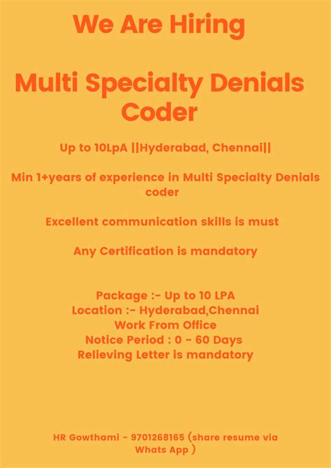 Lakshmi Gowthami Deevi On Linkedin Multispeciality Denials Medicalcoder Medicalcoding