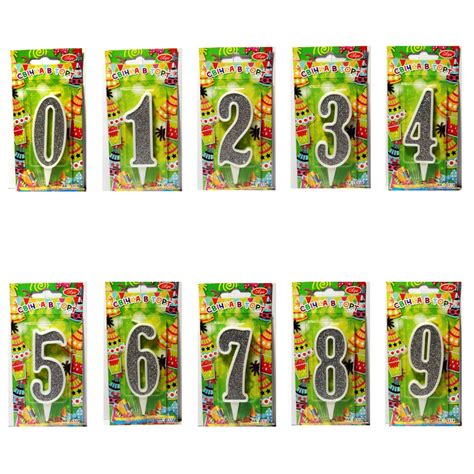 Свічка цифра на торт біла срібло Гармонія