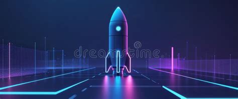 Glowing Rocket On Futuristic Digital Interface Stock Image Image Of Interface Technological