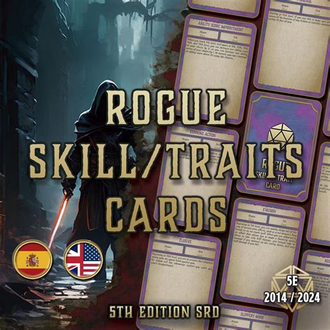 Dnd Rogue Class Cards Printable Skills And Traits Pdf 5e Character