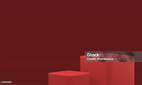 레드 3d 큐브 무대 수준 연단 패션 소매 프리젠 테이션 미니멀리스트 디자인 현실적인 벡터 0명에 대한 스톡 벡터 아트 및 기타 이미지 0명 3차원 형태