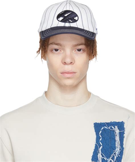 ader error white and navy distort cap ader error