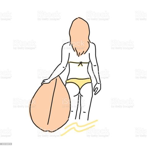 여름 스포츠입니다 다양 한 포즈에 서핑 핸드 그린입니다 선 도면입니다 벡터 일러스트 레이 션 벡터에 대한 스톡 벡터 아트 및 기타 이미지 Istock