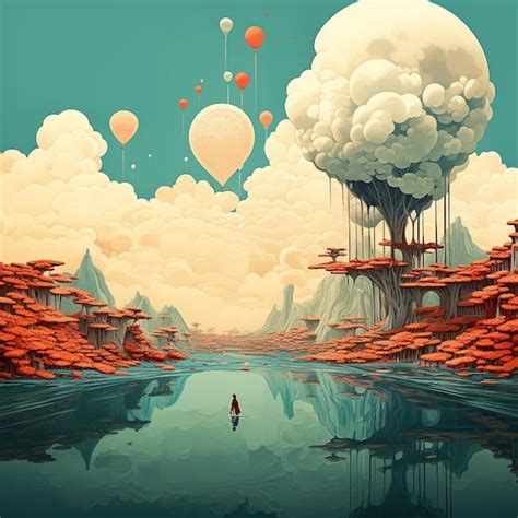 Premium Ai Image Dreamscape Art Surreal Abstract Landscape Of Wonder