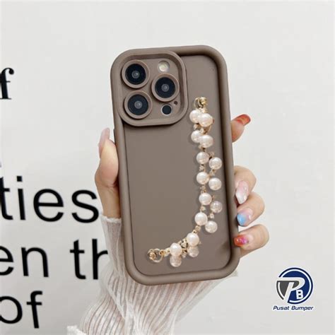 Jual Gc Case Casing Silikon Matte Rose Pearl Chain Grip Casing Hp Compatible For Vivo Y