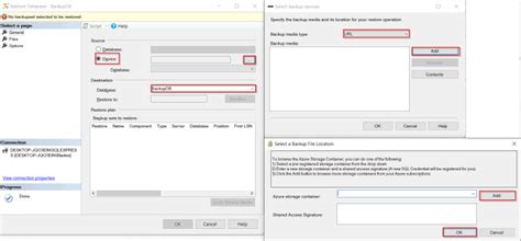 backup and restore sql server to azure blob storage