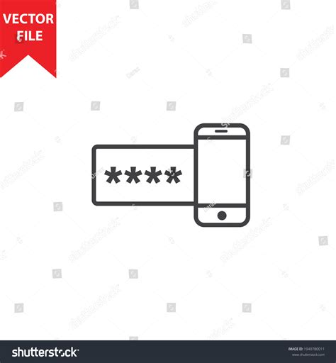 Mobile Password Icon Vector Illustrator Editable Stock Vector Royalty