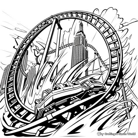 Roller Coaster Coloring Pages Roller Coaster Coloring Page Free