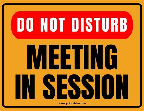 Do Not Disturb Meeting In Progress Sign Nhe 37315