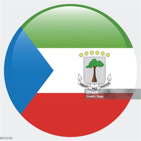 적도 기니의 국기 버튼 플래그 아이콘입니다 표준 색상 원 아이콘 플래그입니다 3d 일러스트레이션입니다 컴퓨터 일러스트레이션 디지털 일러스트레이션 벡터 일러스트 레이 션입니다