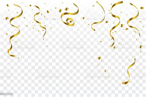 골든 작은 색종이와 스트리머 리본이 투명한 배경에 떨어집니다 벡터 개체 그룹에 대한 스톡 벡터 아트 및 기타 이미지 개체 그룹 공휴일 금색 Istock