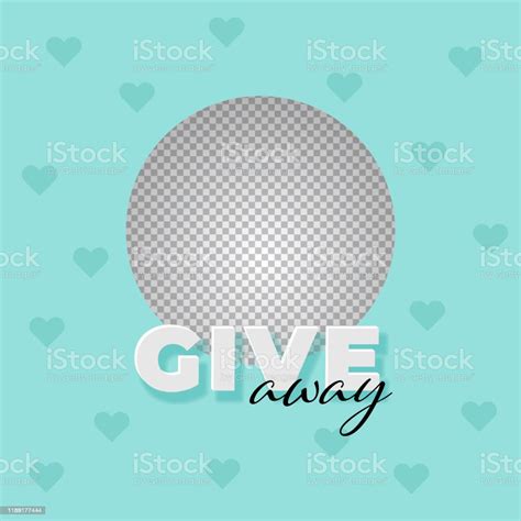 벡터 종이 컷 경품 배너 일러스트 종이 스타일은 원 사진 투명 프레임과 하트와 파란색 배경에 텍스트를 제공합니다 선물 콘테스트의