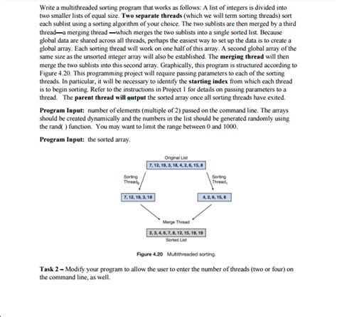 Solved Write A Multithreaded Sorting Program That Works As Chegg Com