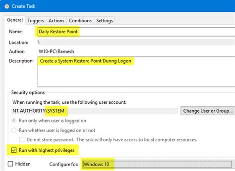 How To Create Automatic System Restore Points Daily In Windows 10 11 Winhelponline