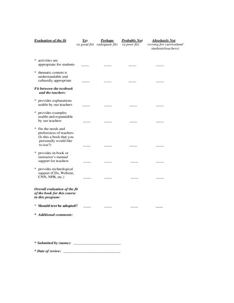 Textbook Evaluation Form Delaware Free Download