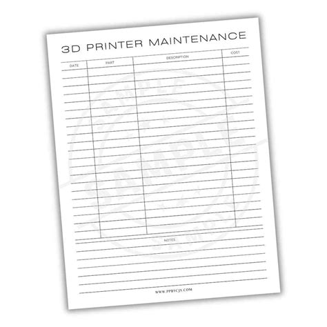 Printable Pages By Cjy 3d Printer Maintenance Printable Pdf Template Shop