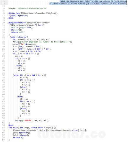 poo objective c el mayor numero formado