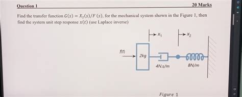 Solved Find The Transfer Function Gsx2sfs For The