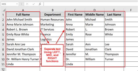 How To Separate First Middle And Last Names Using Excel Formula Excel Insider
