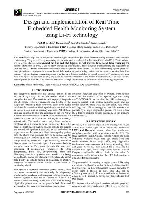 Pdf Design And Implementation Of Real Time Embedded Health Monitoring