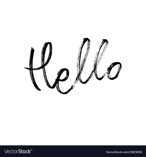 Hello Modern Brush Calligraphy Royalty Free Vector Image