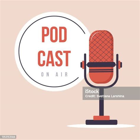 팟캐스트 컨셉 라이브 스트리밍 블로깅 및 웹 캐스팅을 위한 로고입니다 음악 및 오디오 방송을 들을 수 있습니다 웹비나 튜토리얼 및 온라인 과정을 녹음합니다 플랫 만화