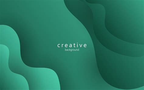 Minimal Abstract Dynamic Green Gradient Color Fluid Liquid Wavy Shape Geometric Composition