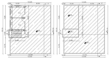 Two Story House Building Front Constructive Section Cad Drawing Details